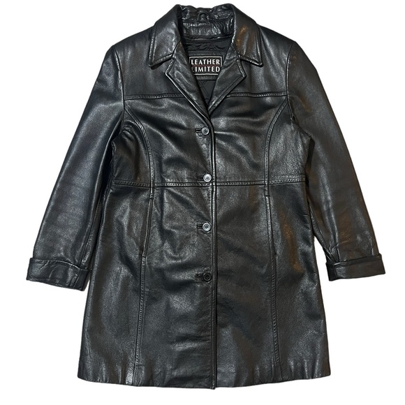 Leather Limited | Jackets & Coats | Vintage 9s Long Black Leather ...